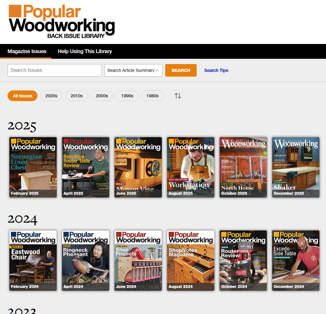 Popular Woodworking Complete Issue Archive 2025 USB Drive – Woodsmith
